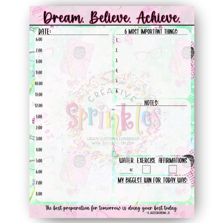 Daily Planner Schedule – Creative Sprinkles