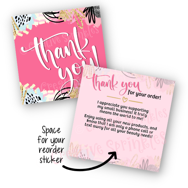 Thank You Small Insert Card – Creative Sprinkles