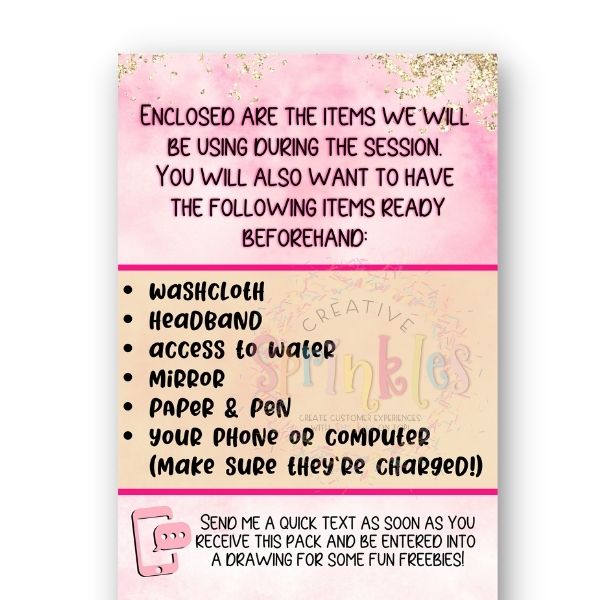 Pamper Pack Insert Card – Creative Sprinkles