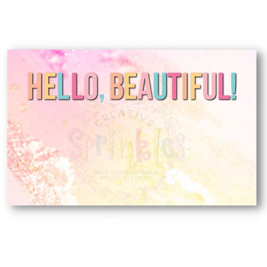 "Hello, Beautiful" Name Sticker – Creative Sprinkles