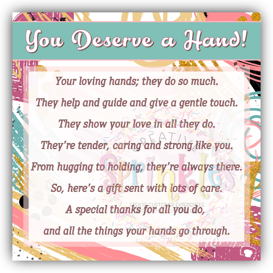 Satin Hands Poem/Instruction Card – Creative Sprinkles