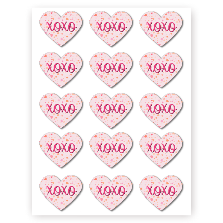 XOXO Heart Shaped Sticker Sheet – Creative Sprinkles