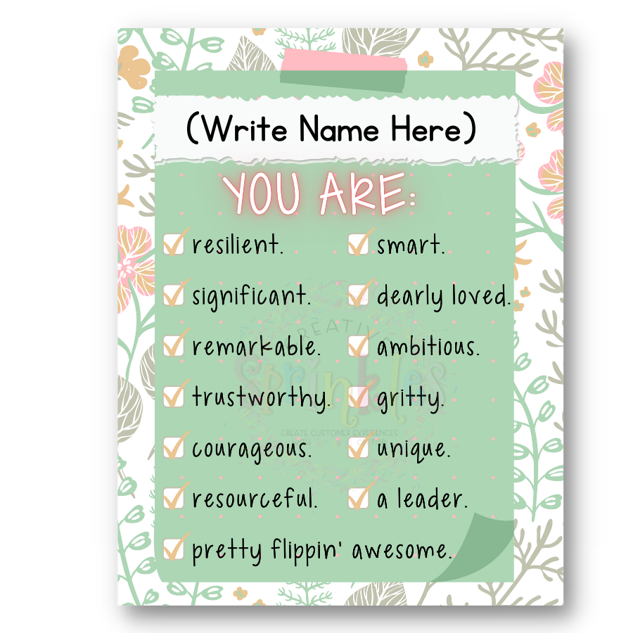 "You Are" Affirmation – Creative Sprinkles